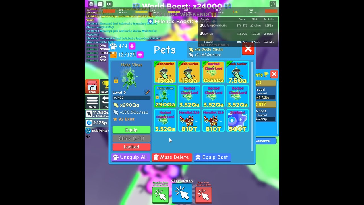 Hatching the new secret in Clicker Simulator! Also trading it for big ...