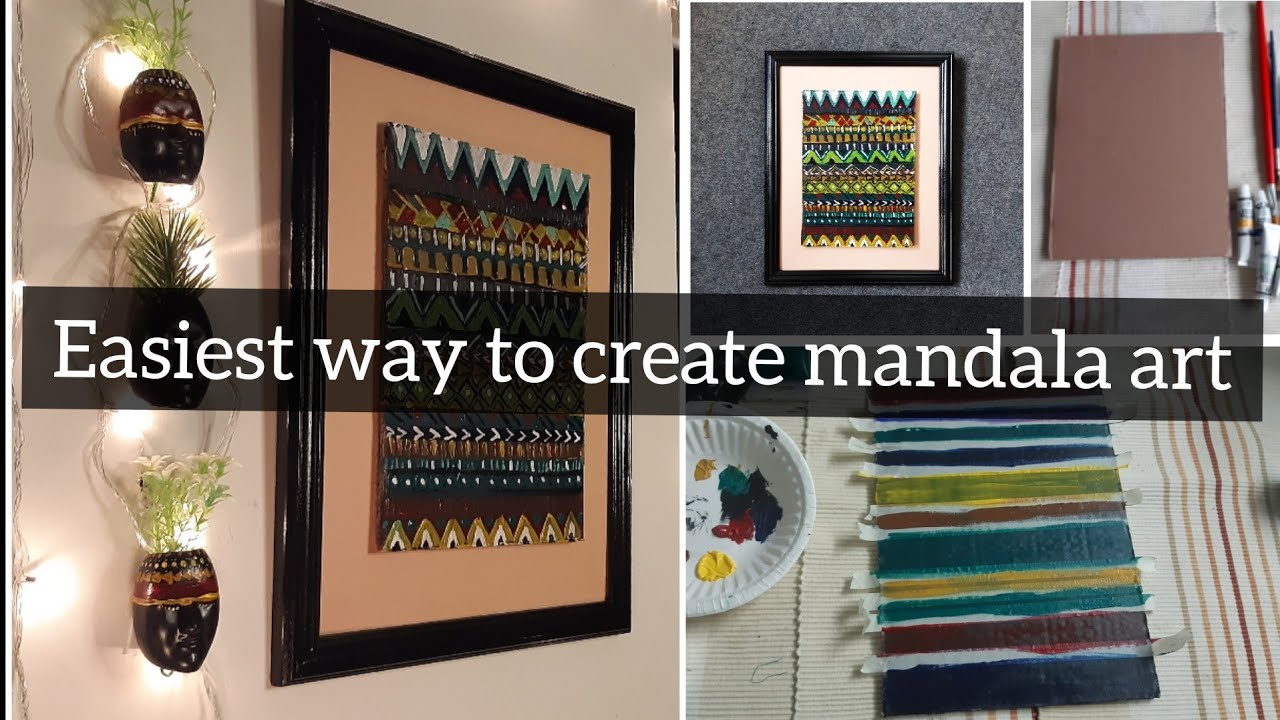 Cardboard Hanging with Mandala Art | Recycled DIY Mandala Art ...