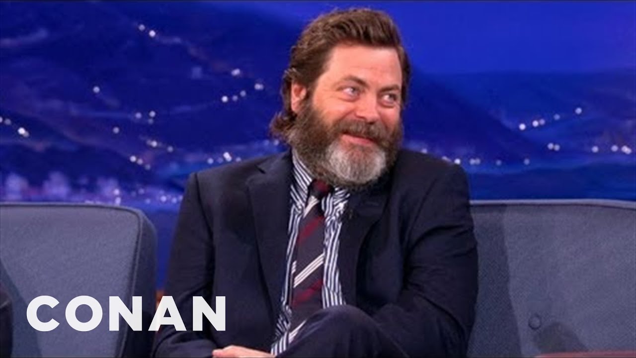 Nick Offerman Has A Menacing Look | CONAN on TBS - YouTube