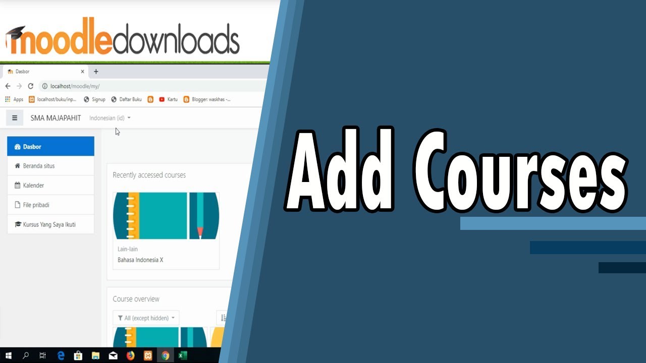 e-Learning Moodle (4) | Cara Membuat Courses Moodle - YouTube