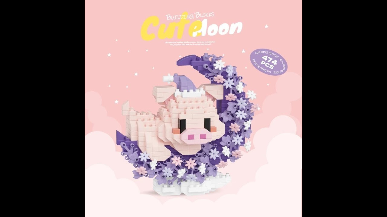 Cute Moon Sleepy Piggy NO.8981 Building Blocks Set 🐷💤 - YouTube