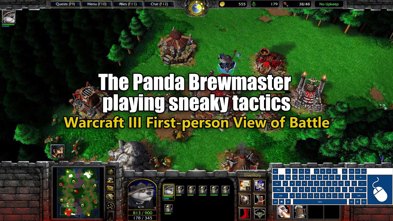 The Panda Brewmaster playing sneaky tactics | War3 | W3 | Warcraft ...