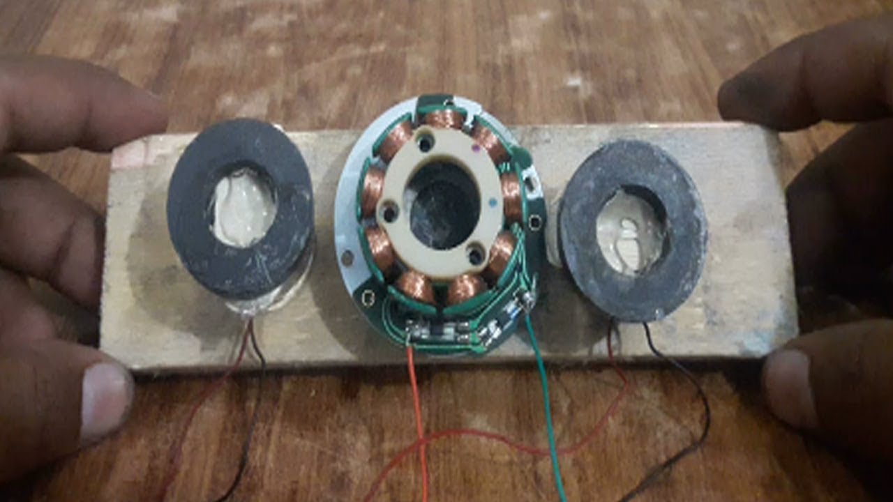 Free Energy using Brushless CD Rom Motor Magnet Motor 12 Volt Led Light ...