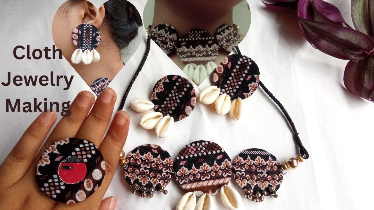 how to make a fabric jewellery at home|clay handmade jewellery - YouTube