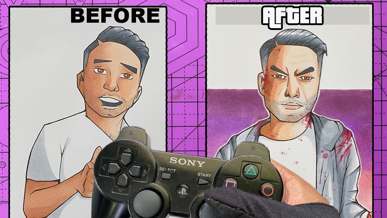 Drawing Grand Theft Auto Versions of My Characters! - YouTube