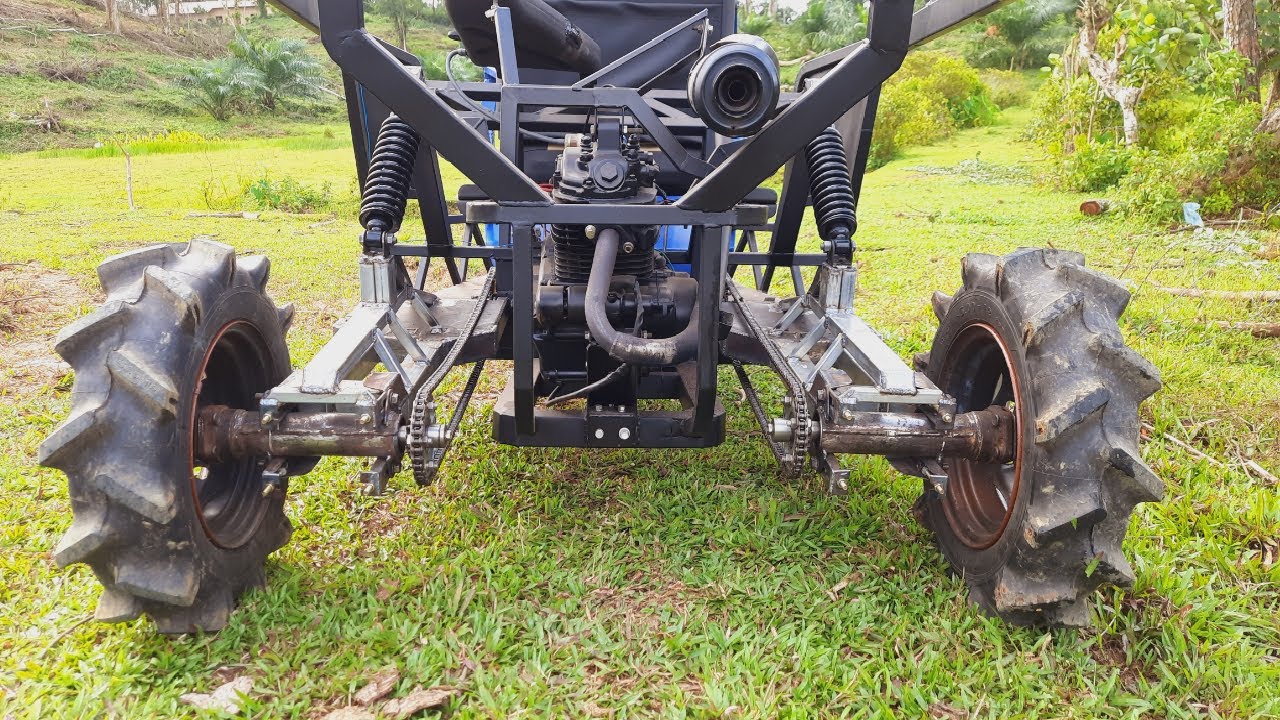 How to Make Swing Arm from old Differential | How to build Chain drive ...