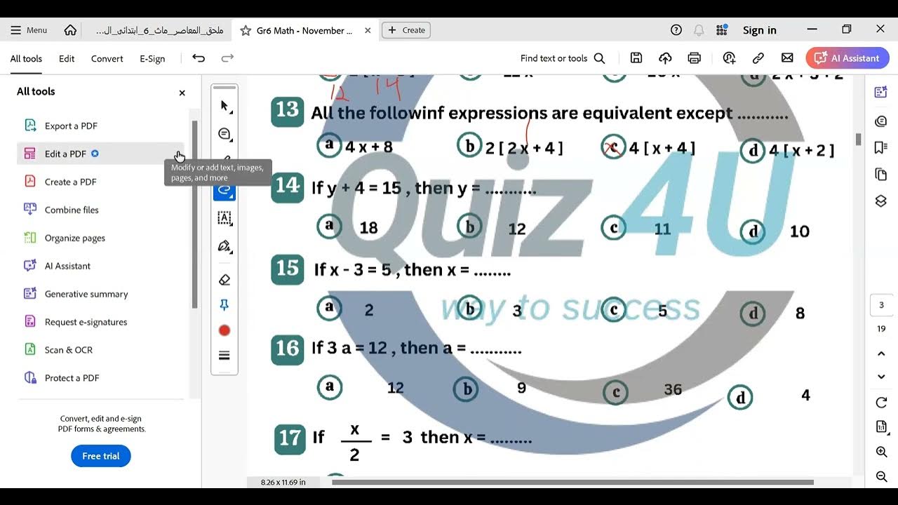 revision grade 6 month November part1 - YouTube