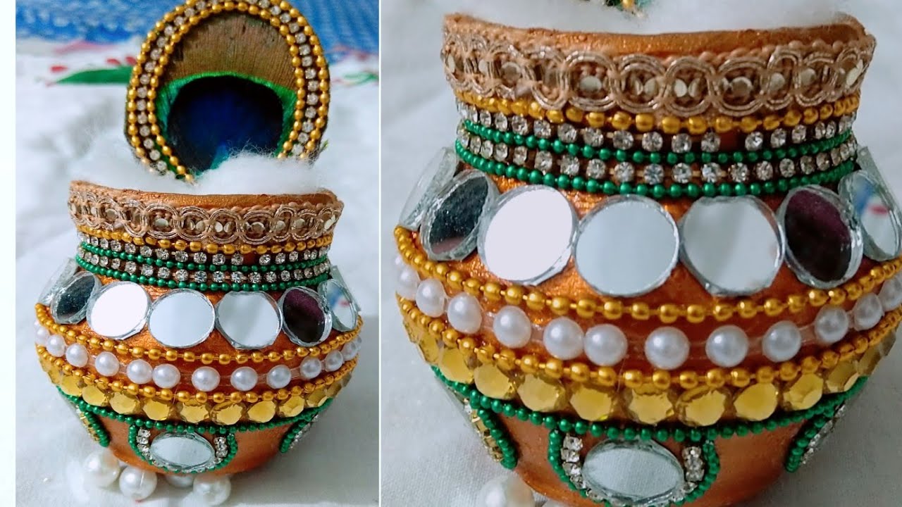 How to Decorate Pot at Home | Matki Decorate || घर पर मटकी कैसे सजाए ...