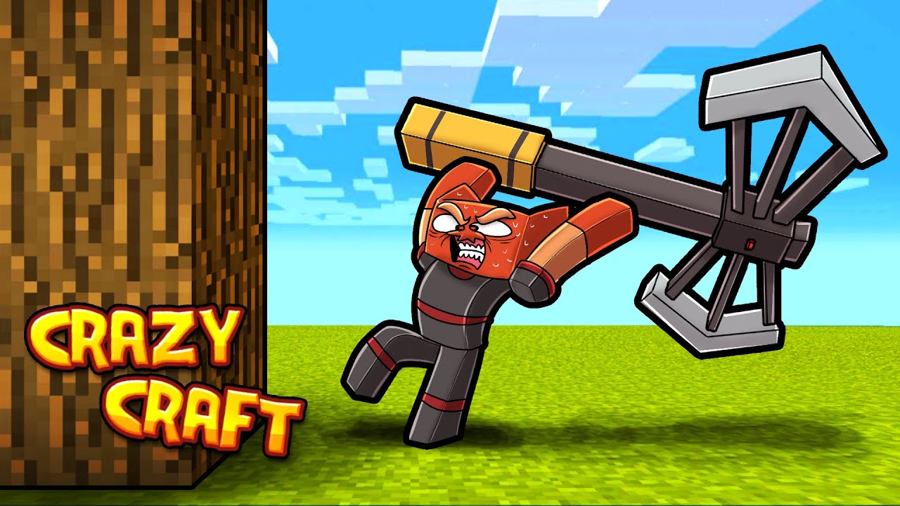 Crafting OVERPOWERED Weapons in Crazy Craft! (Minecraft) - YouTube