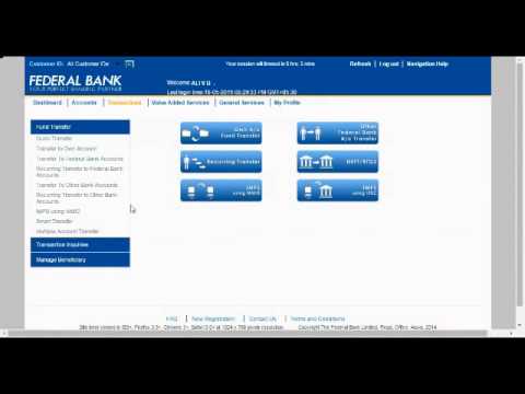 Federal Bank internet banking tutorial - YouTube