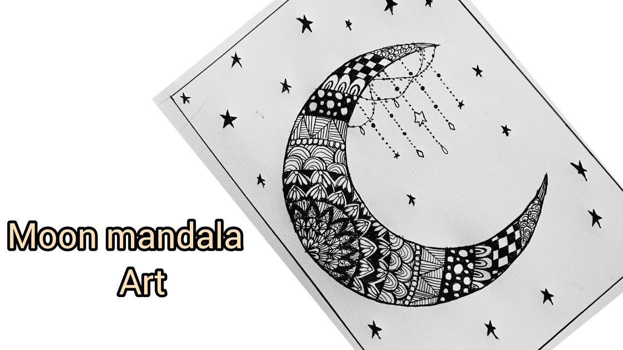 Moon mandala art// Mandala art// Moon art // zentangle art - YouTube