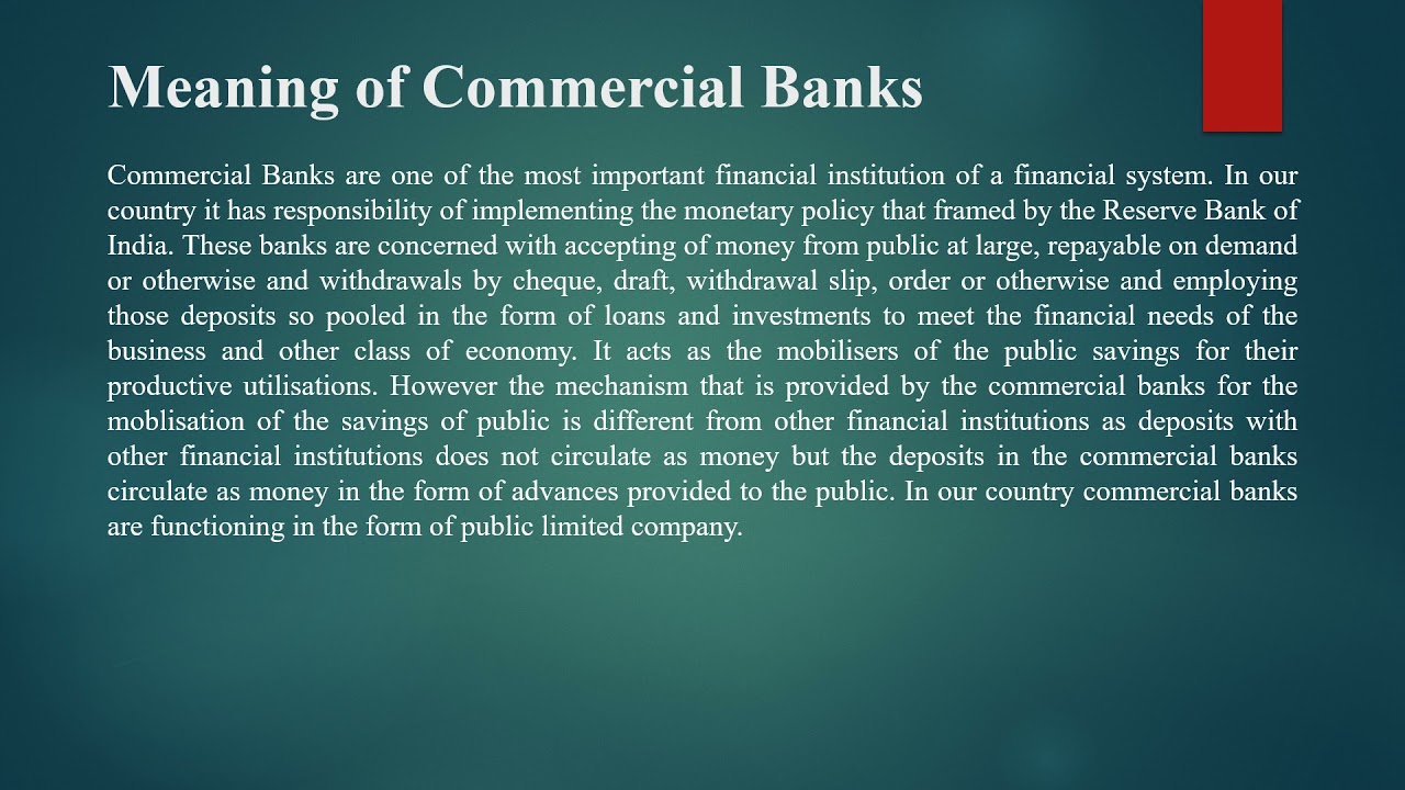 Introduction of Commercial Banks 2 - YouTube