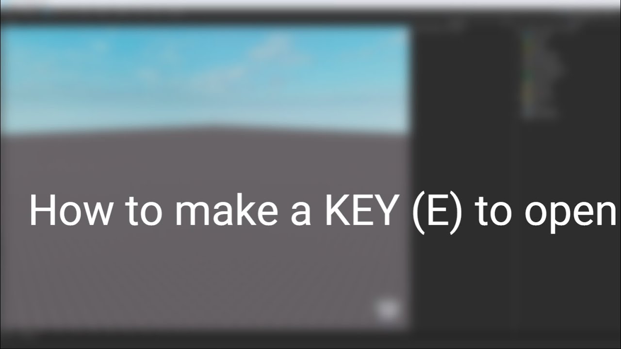 How to make a KEY (E) to open a GUI | Roblox Studio - YouTube