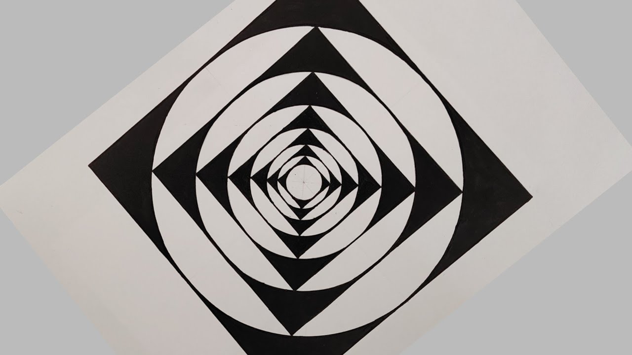 || Easy Geometric Square Design Pattern || Draw Simple Geometric ...