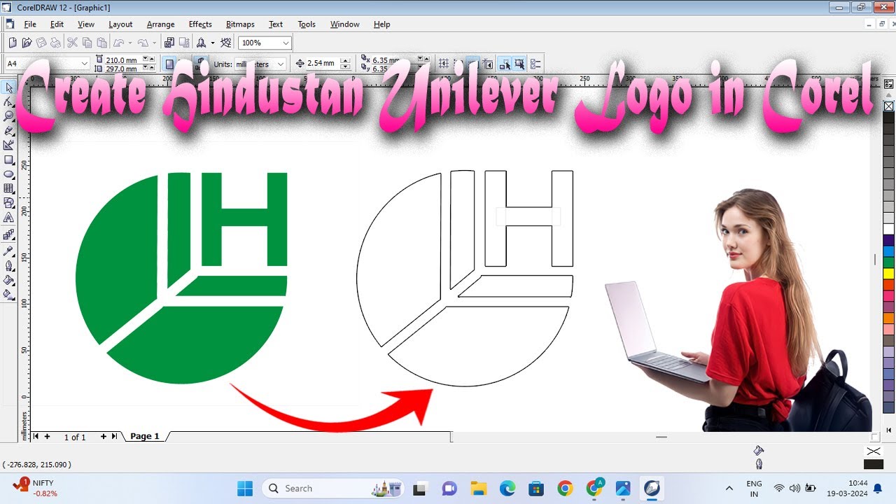 How to make Hindustan Unilever logo in Corel Draw? || Corel draw design ...
