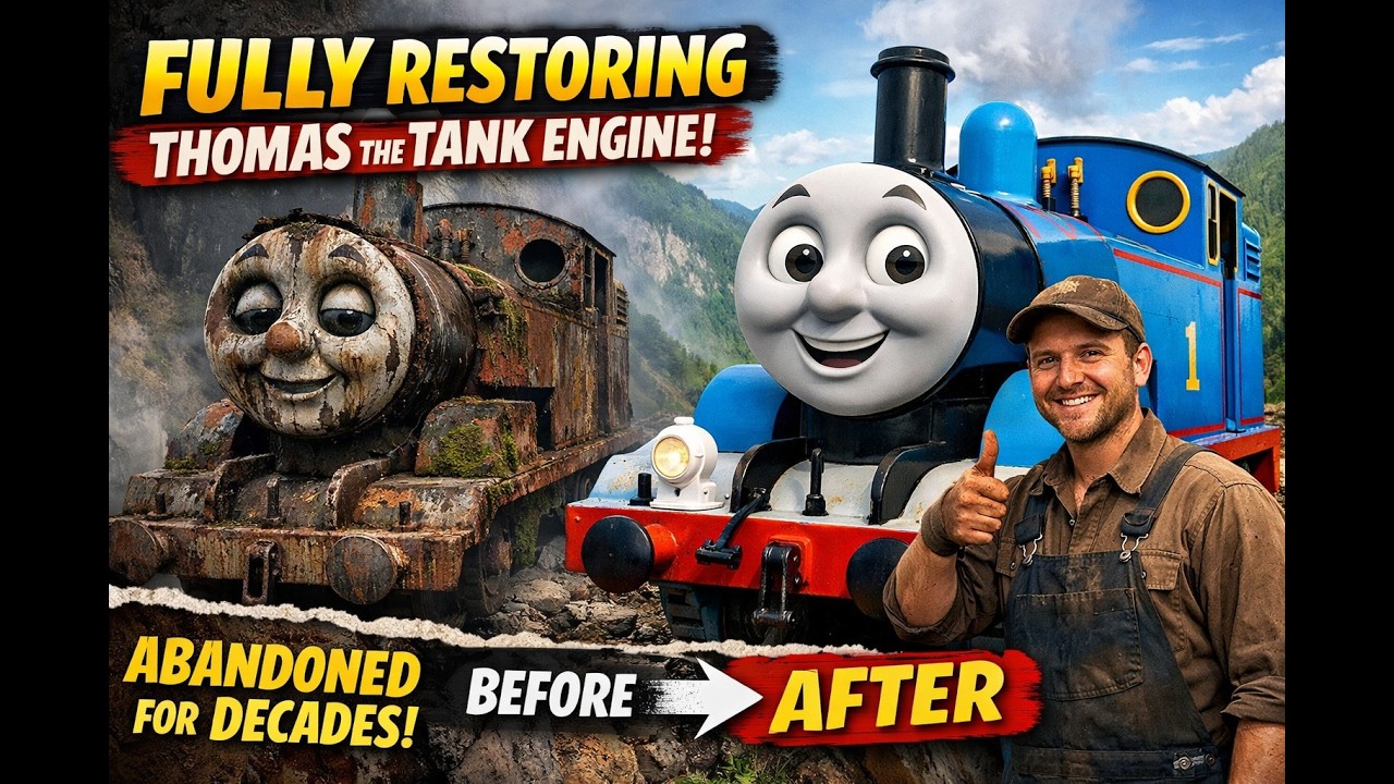 FULLY Restoring Thomas the Tank Engine | Abandoned on a Mountain Cliff ...