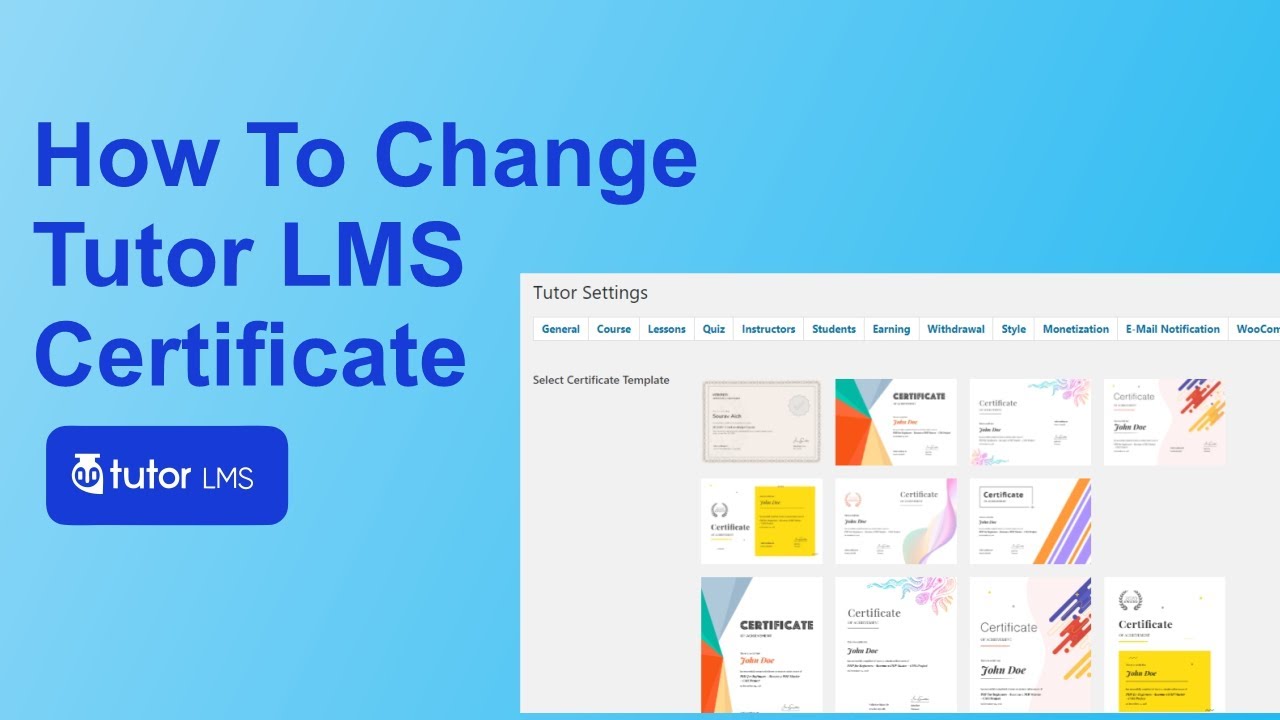 How To Change Tutor LMS Certificate | Cara Merubah Design Sertifikat ...