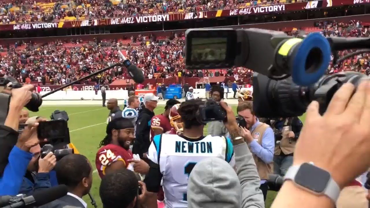 Cam Newton and Josh Norman meet after game - YouTube