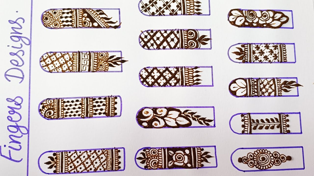 fancy fingers henna design / must learn for beginners👆 - YouTube