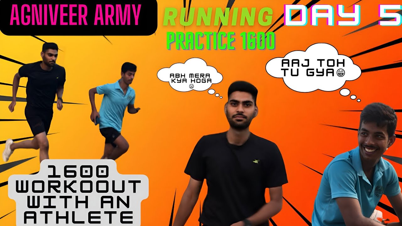 Day#5 AGNIVEER Army 1600mtr Running Practice Under 5:20😲 |DOING WORKOUT ...