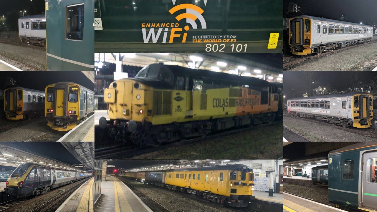 Trains at Exeter St Davids including 37057 & 153317 | GWML - YouTube