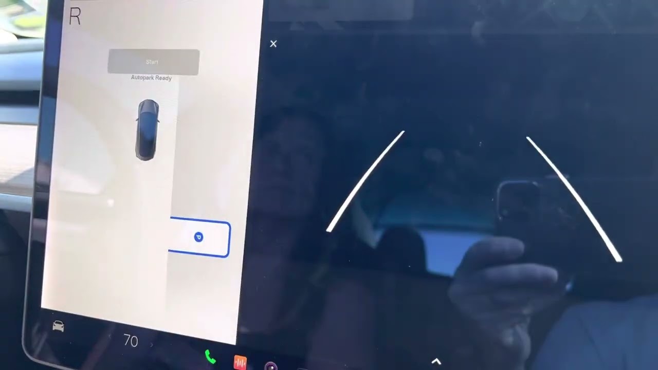 Tesla auto park feature! - YouTube