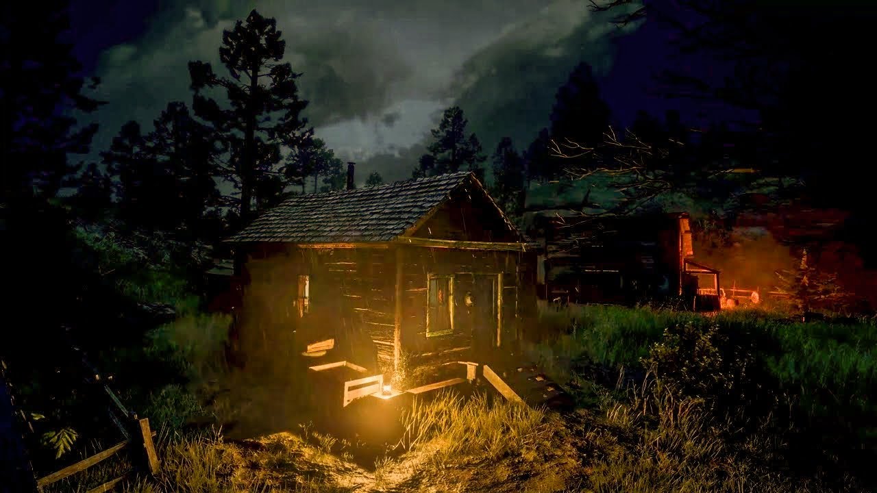 Mysterious Cabin in the Forest: A Stormy Night of Tension | RDR2 ASMR ...