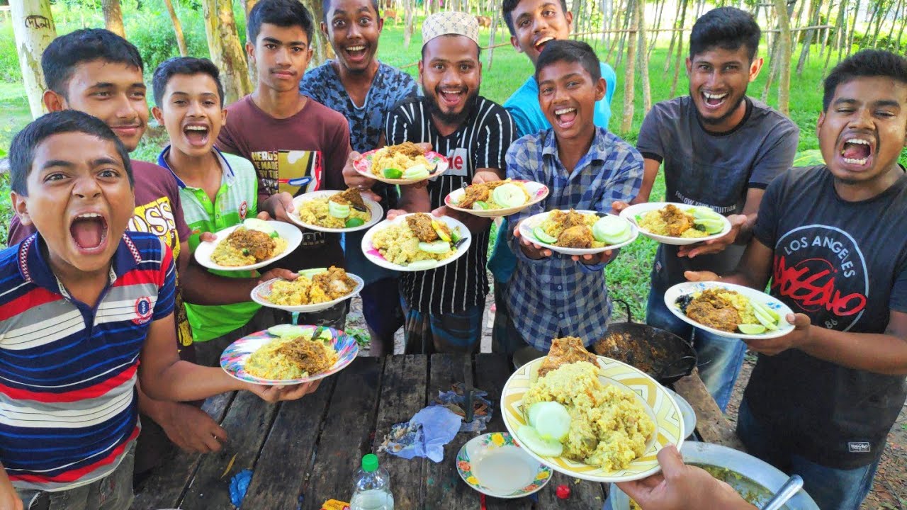 Soft Biryani Recipe | The village boys cook Rainy Day birani and fun ...