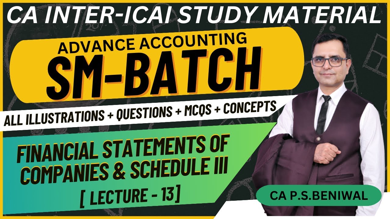 FINANCIAL STATEMENTS OF COMPANIES&SCHEDULE III! ICAI SM New Course ...
