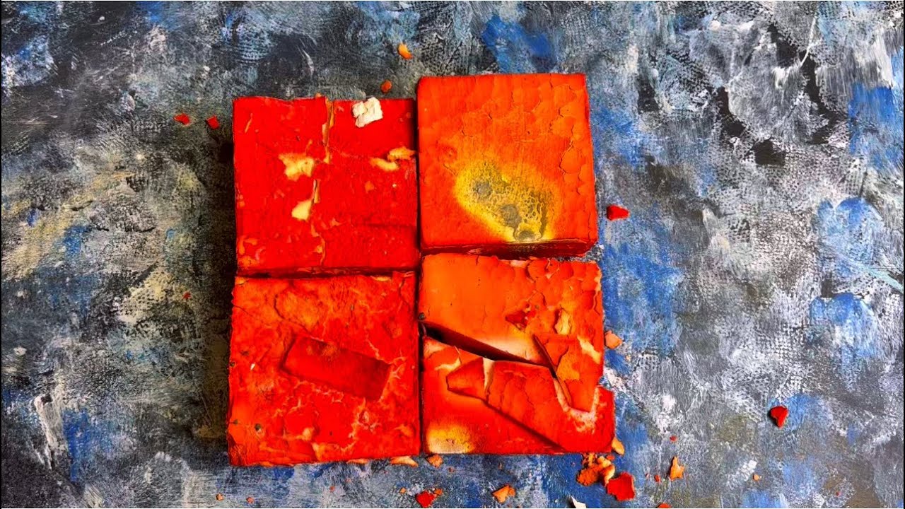 Coral Citric Acid Dyed Blocks | Asmr | Gymchalk - YouTube