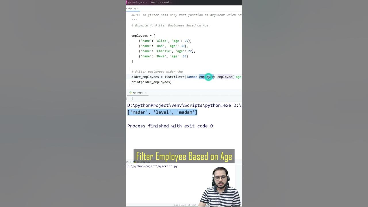 Filter Employee Based On Age Codewithdaneyal Coding Datastructuresandalgorithmsinpython Youtube 1099