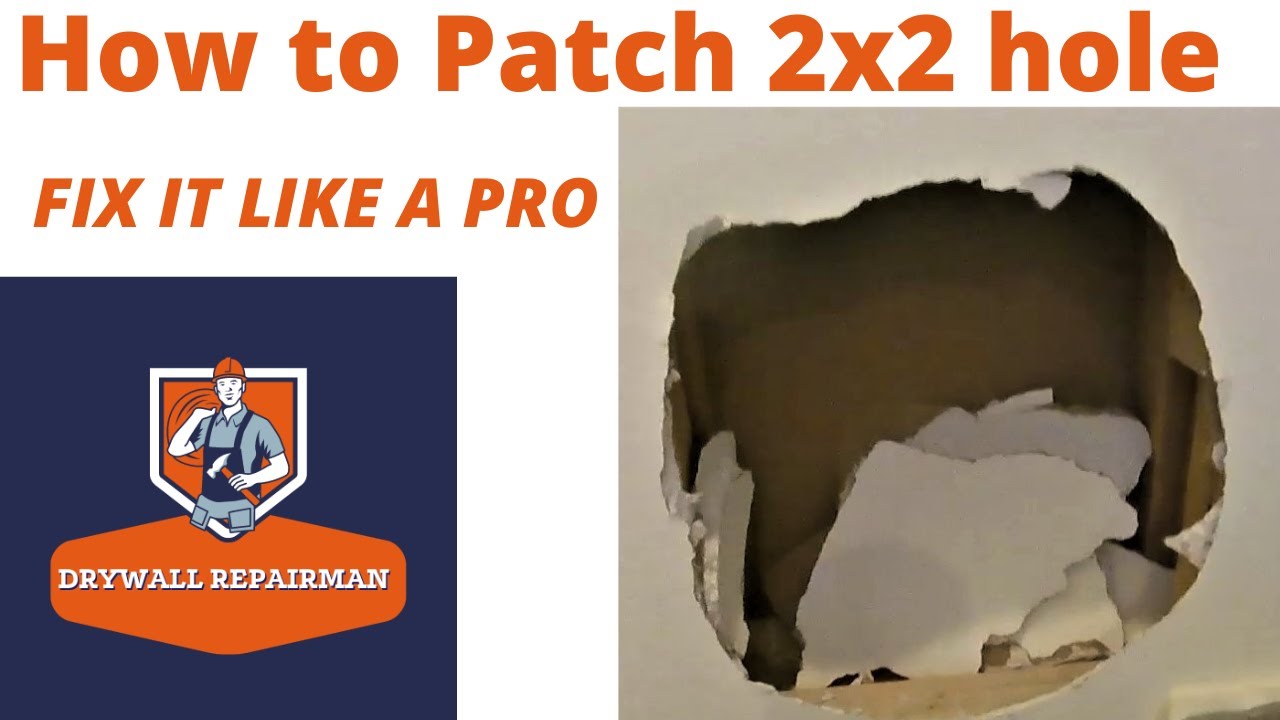 step-by-step process of patching a 2x2 hole in your drywall in this informative video - YouTube