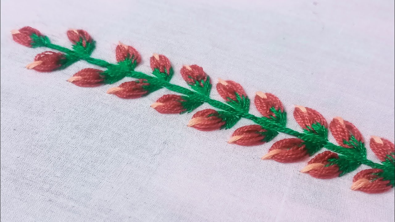 Beautiful borderline design stitching || Easy and simple stitching ...