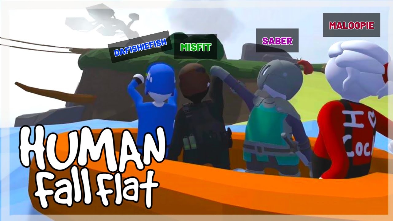 Were Riding On A Raft In Human Fall Flat - YouTube