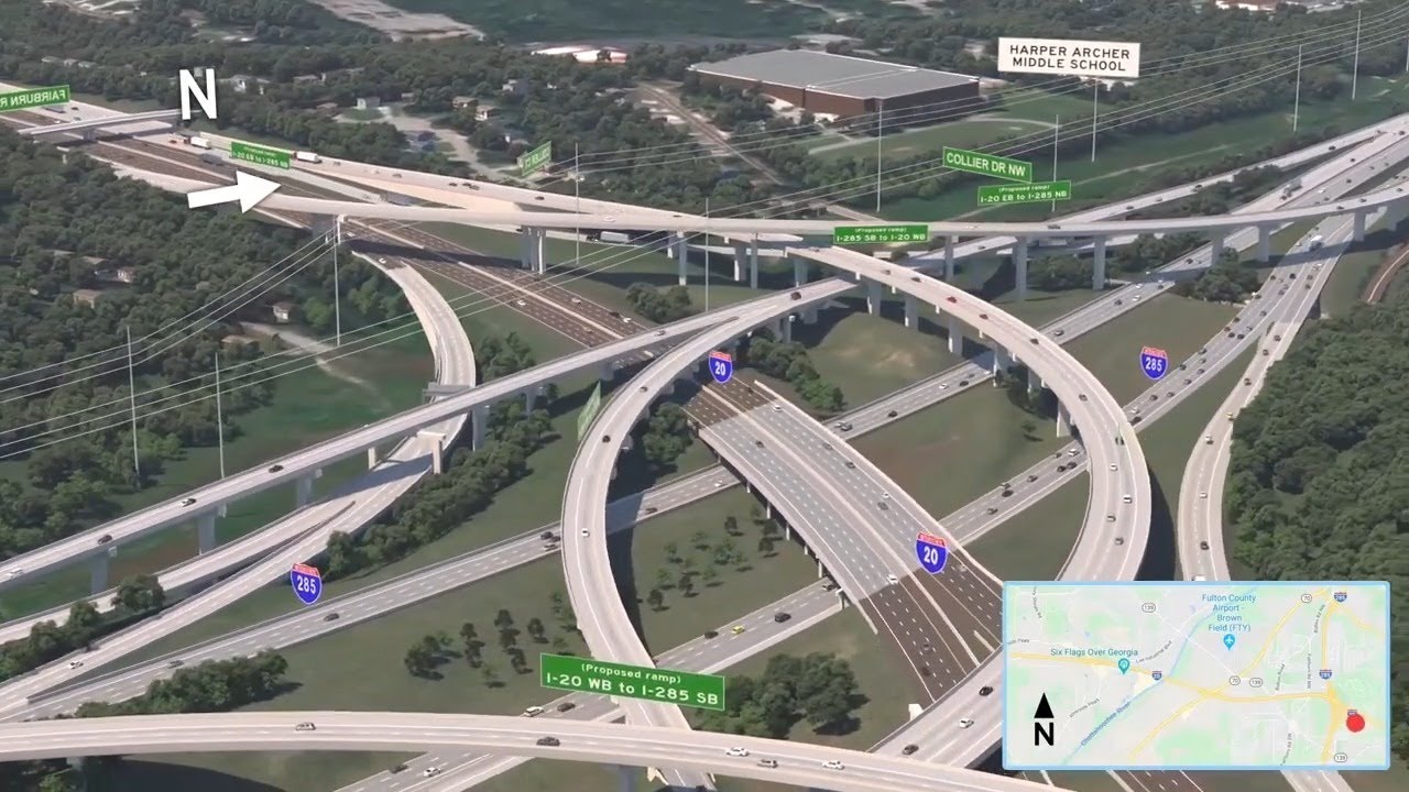 I 285 20 West Interchange Visualization YouTube