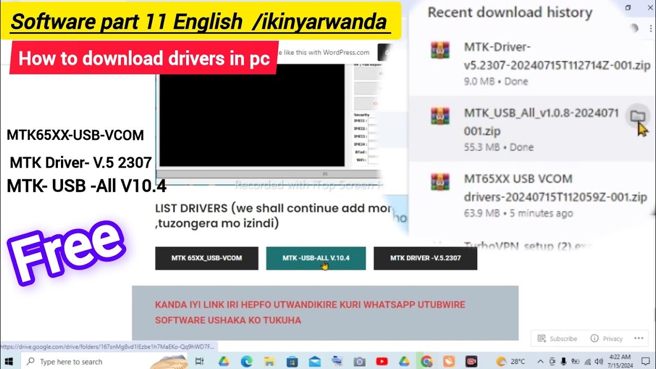 Software part 11 How to download MTK DRIVERS for free #mtk65xxUB-VCOM # ...