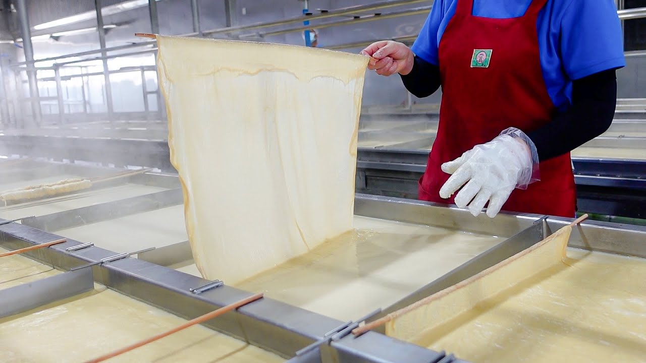Harvest! Tofu Skin & Bean Curd Roll Mass Production - 豆包, 豆腸製作 (非基改黃豆 ...