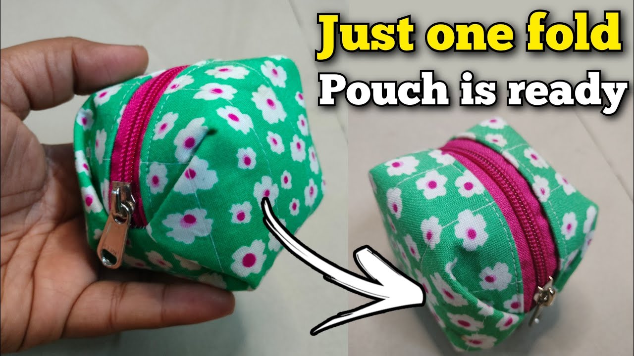 Super Easy - Just one fold Coin pouch making| DIY Mini purse/ pouch ...