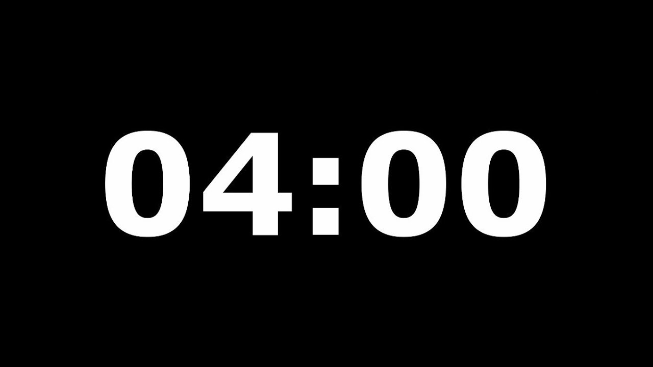4 Minute Timer with Beautiful and Relaxing Music, Black Background and ...
