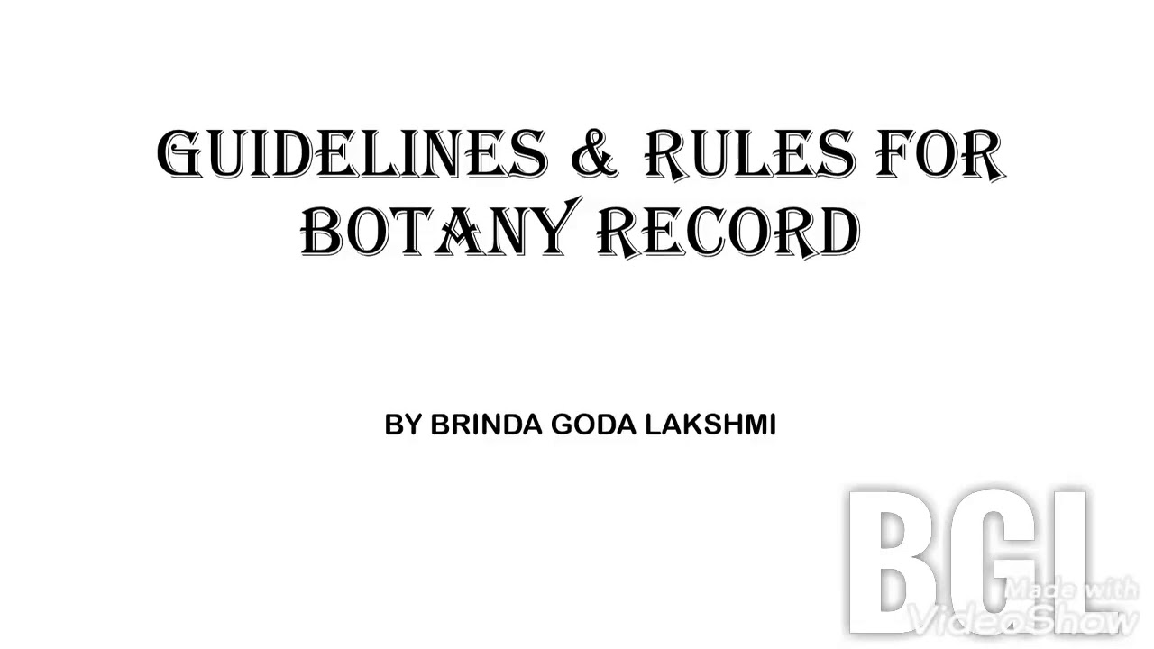 Format of Intermediate Botany Record - YouTube