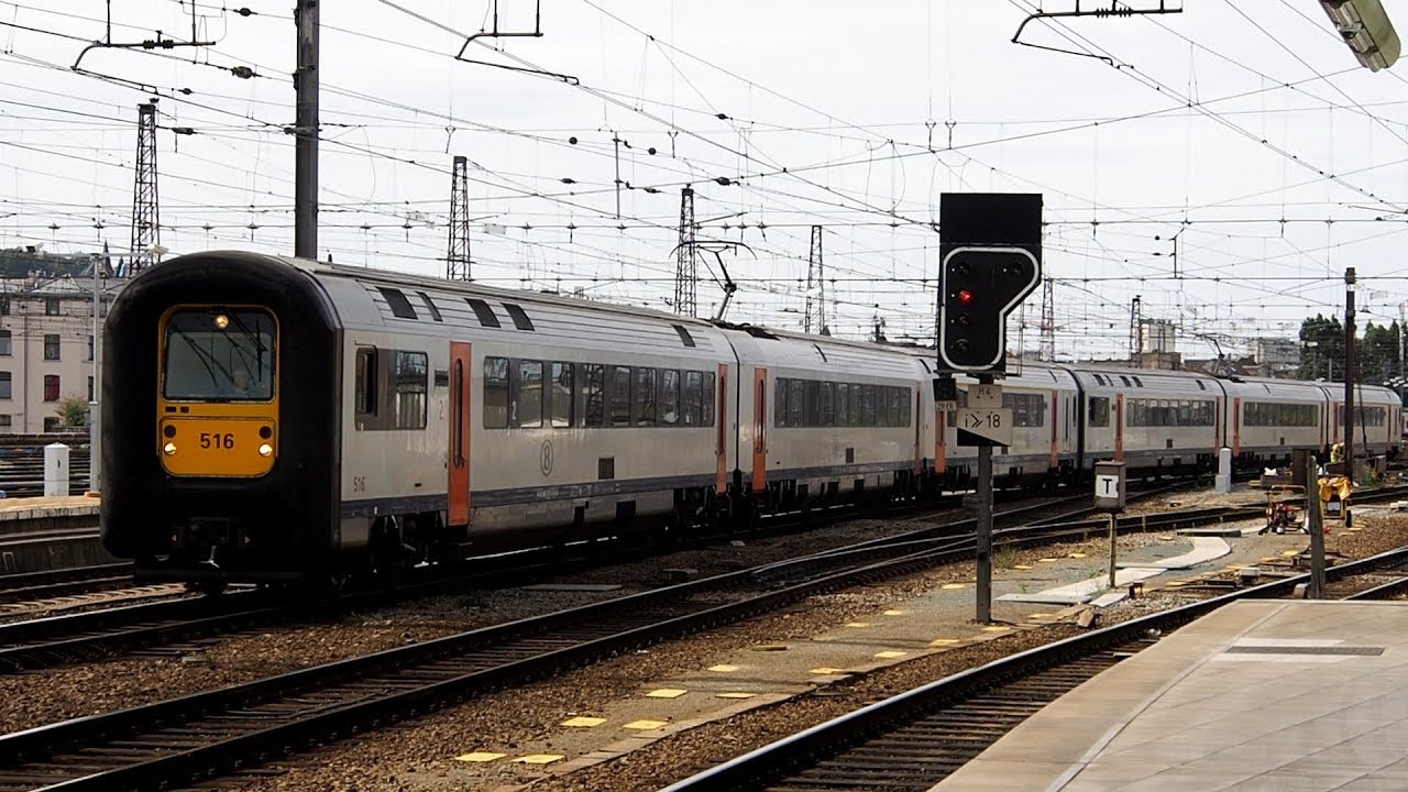 2018/07/29 【ベルギー国鉄】 AM96型 516+514編成 ブリュッセル南駅 | Belgium: Class AM 96 516 ...