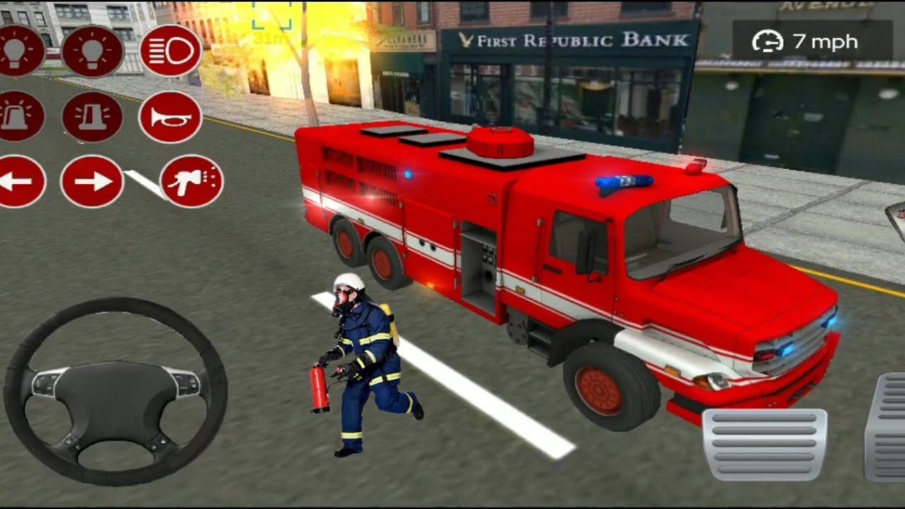 Real Fire Truck Driving Simulator 🚒 android gameplay - fire truck games ...