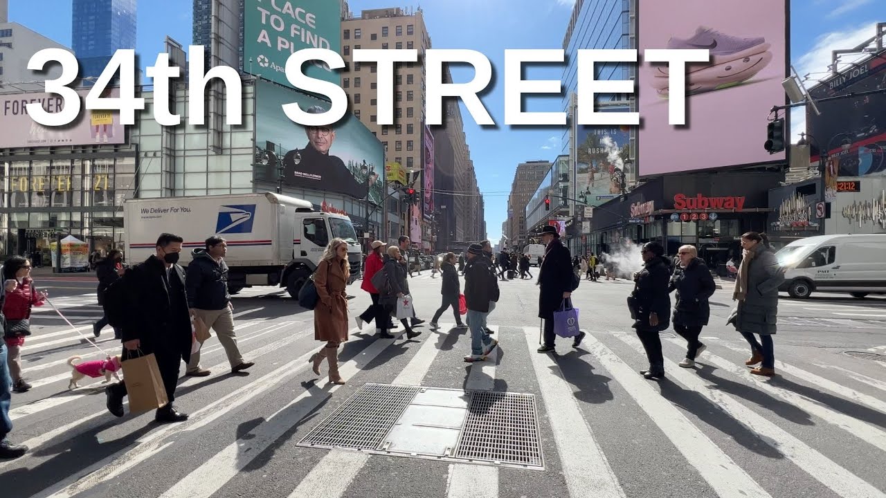 NEW YORK CITY Walking Tour [4K] - 34th STREET - YouTube