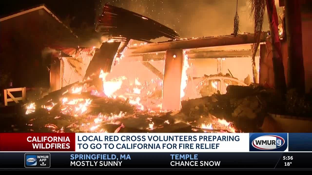 Local Red Cross volunteers preparing to go to California to assist fire ...