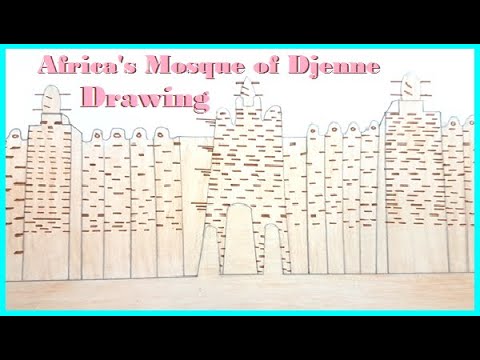 How to Draw Great Mosque of Djenne||Africa's Mosque of Djenne Drawing ...
