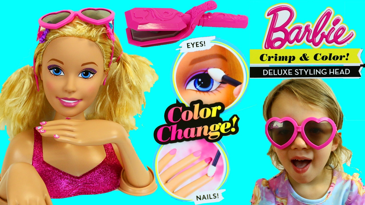 BARBIE Color Change Makeup, Nails & Hair Doll Ava Makeover & Barbie ...
