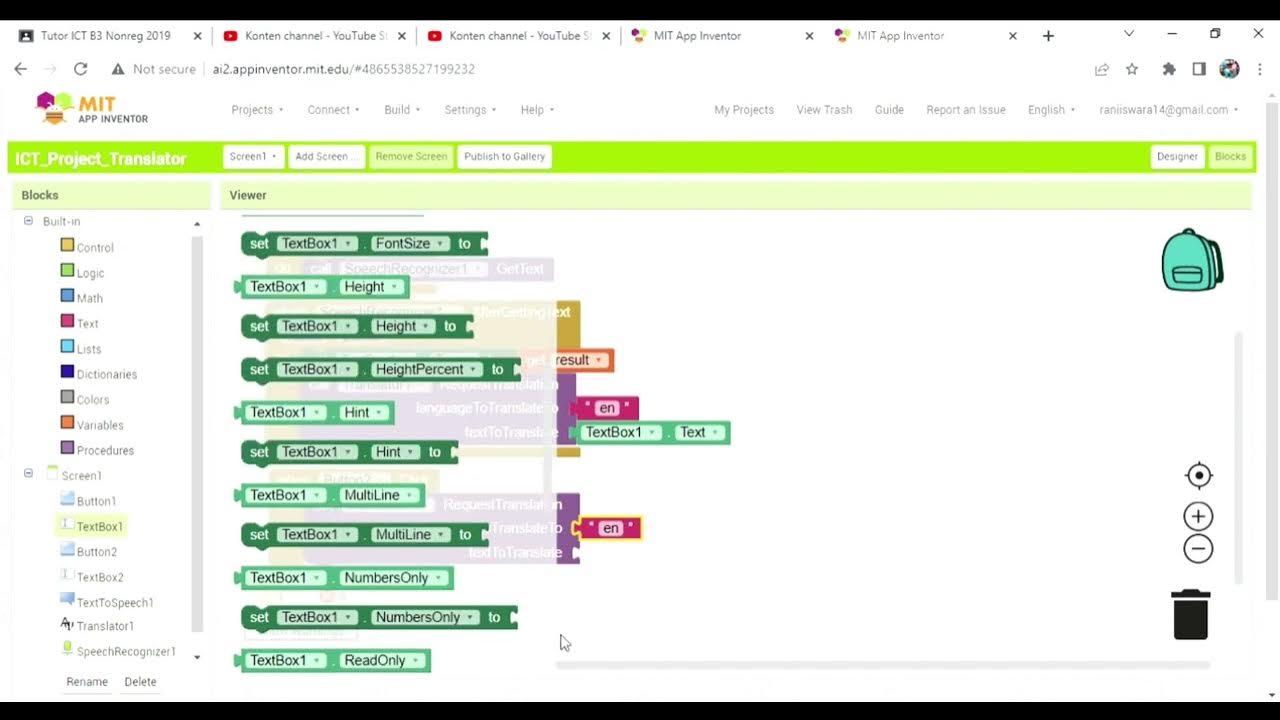 Membuat Translator menggunakan aplikasi Inventor-MIT - YouTube