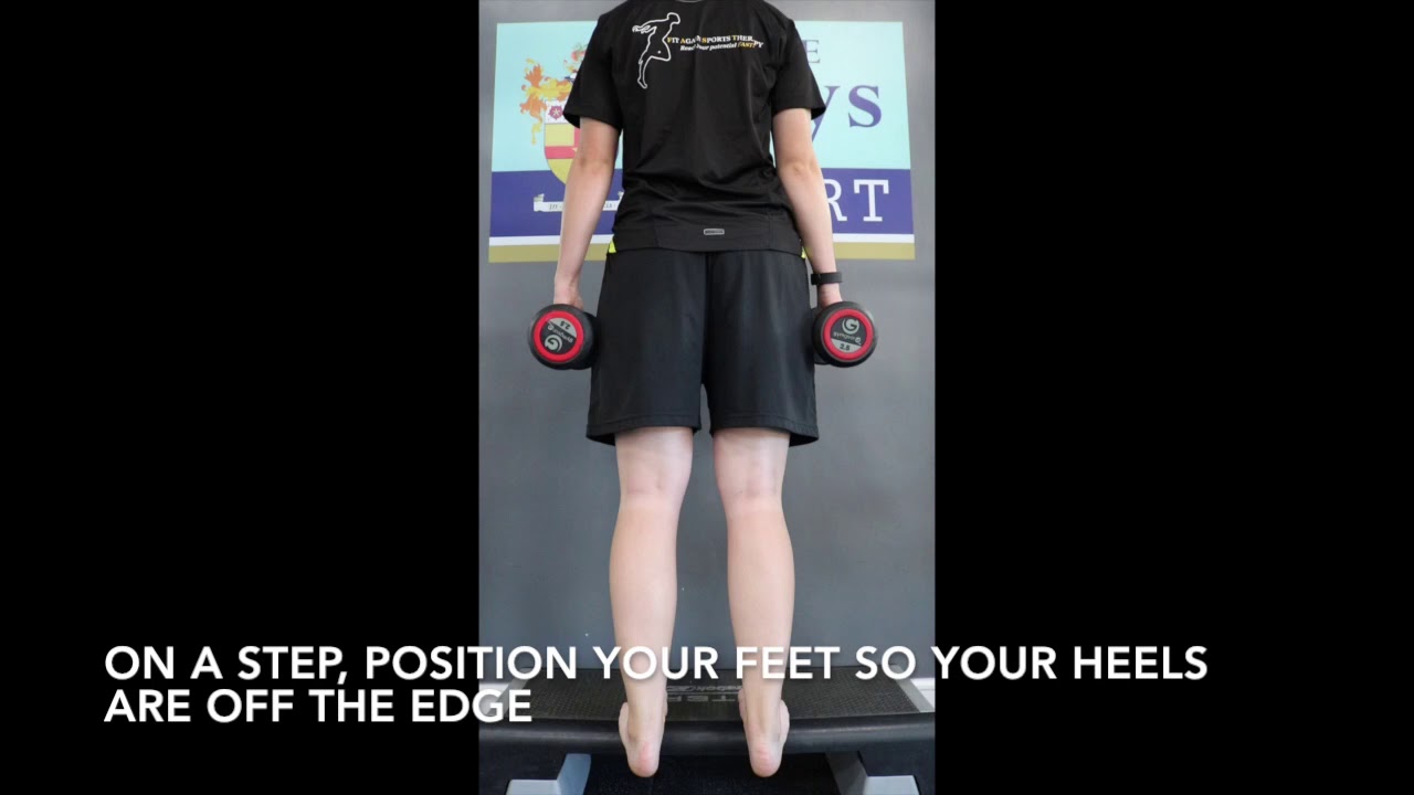 Straight-Leg Weighted Heel Drops - YouTube