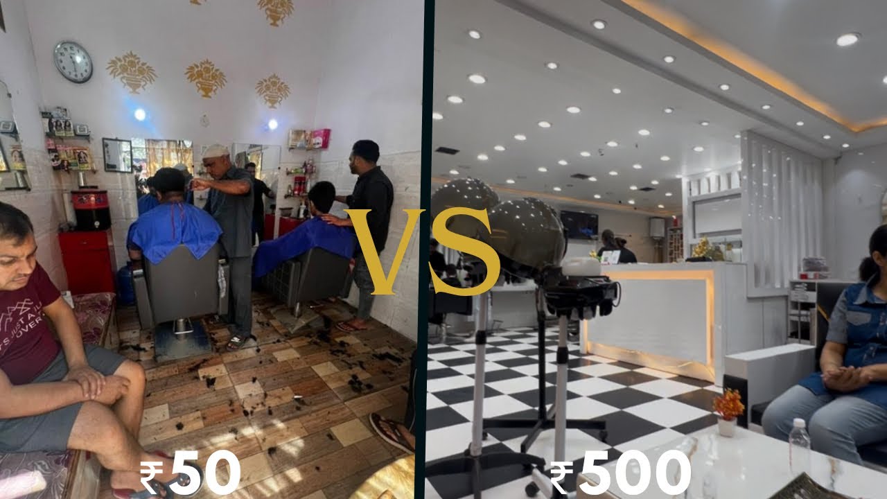 ₹50 Haircut V/S ₹500 Haircut - YouTube