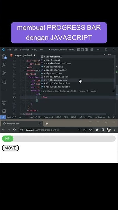 membuat PROGRESS BAR dengan JAVASCRIPT😍😍 | progress bar with javascript ...